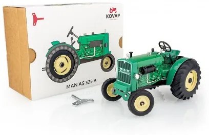 Traktor MAN AS 325A zelený na klíček kov 1:25 v krabici Kovap