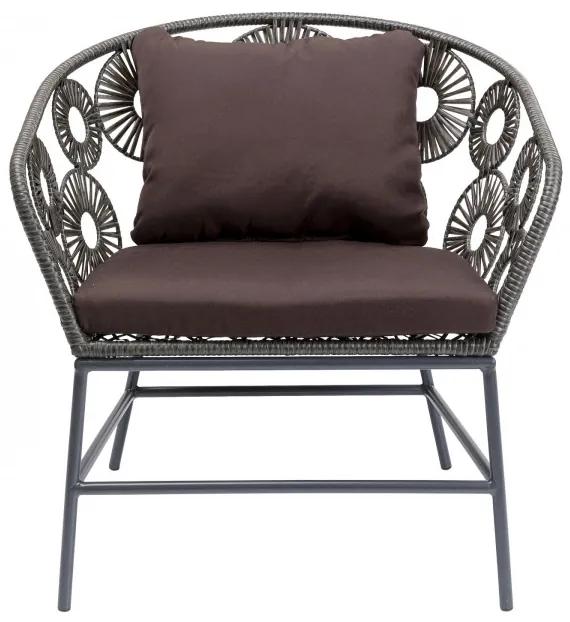 Zahradní židle s područkami a polštáři Ibiza KARE DESIGN