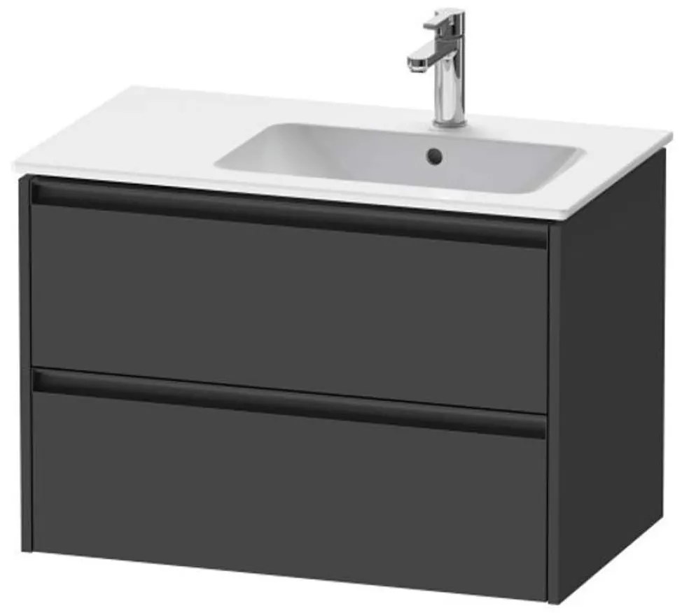 Duravit Ketho.2 - Umyvadlová skříňka 55x81x48 cm, 2 zásuvky, grafit mat K25268049490000