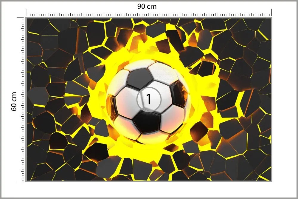 Fototapeta 3D Fotbalový Míč Omyvatelný vlies 180x120