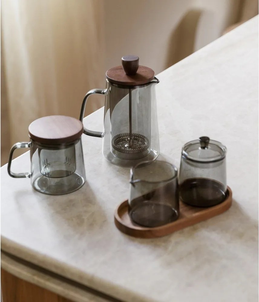 Šedá skleněná moka konvička 350 ml Luma – S|P Collection