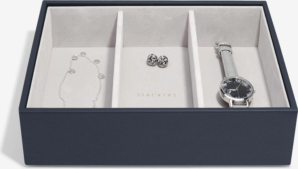 Krabička na šperky Stackers Pebble pětidílná classic tmavomodrá