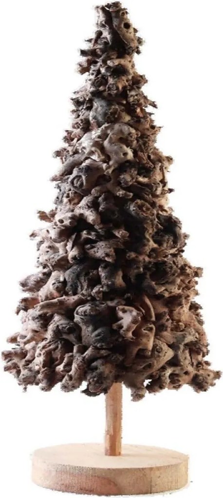 Vánoční dekorace stromek z kousků dřeva na podstavci XL – 28*28*120 cm