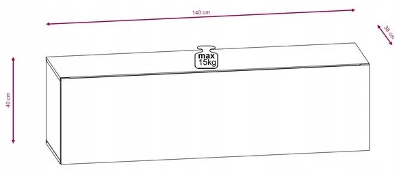 Závěsný TV stolek Vivien 140 cm dub Wotan