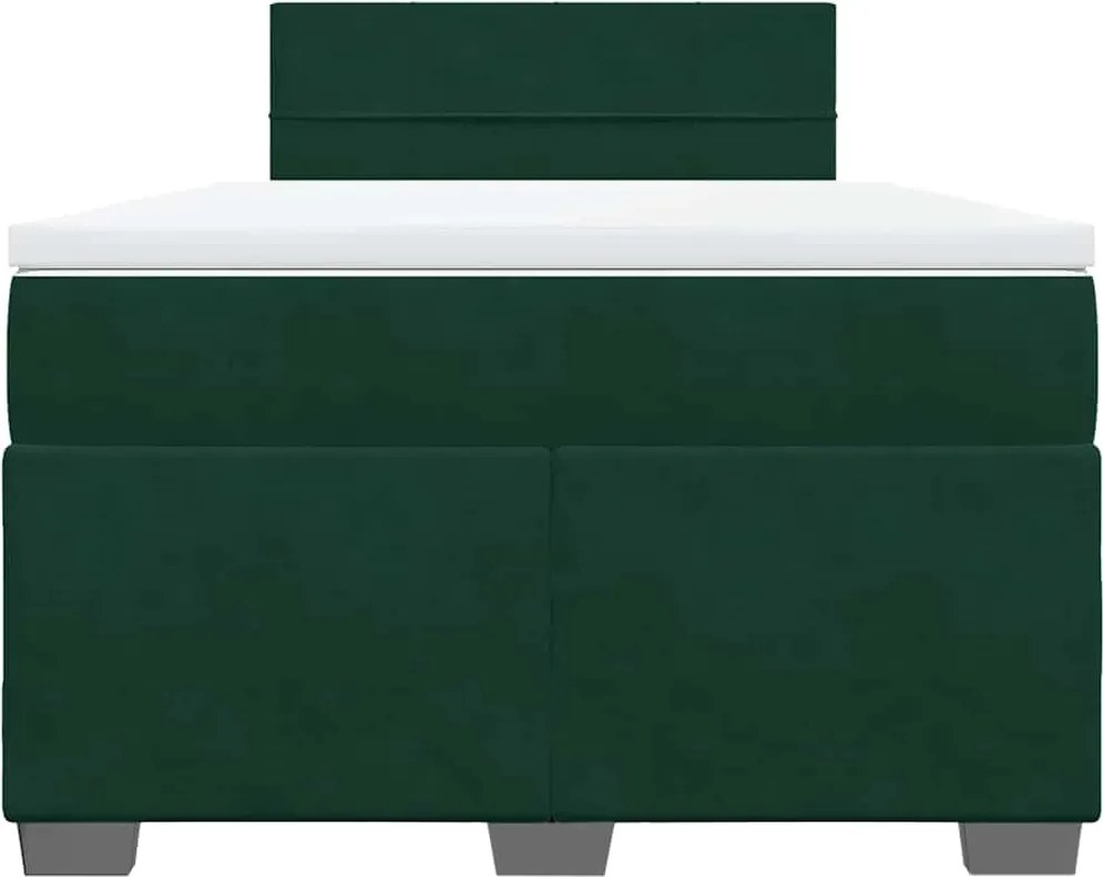 Box spring postel s matrací tmavě zelená 120 x 200 cm samet 3288585