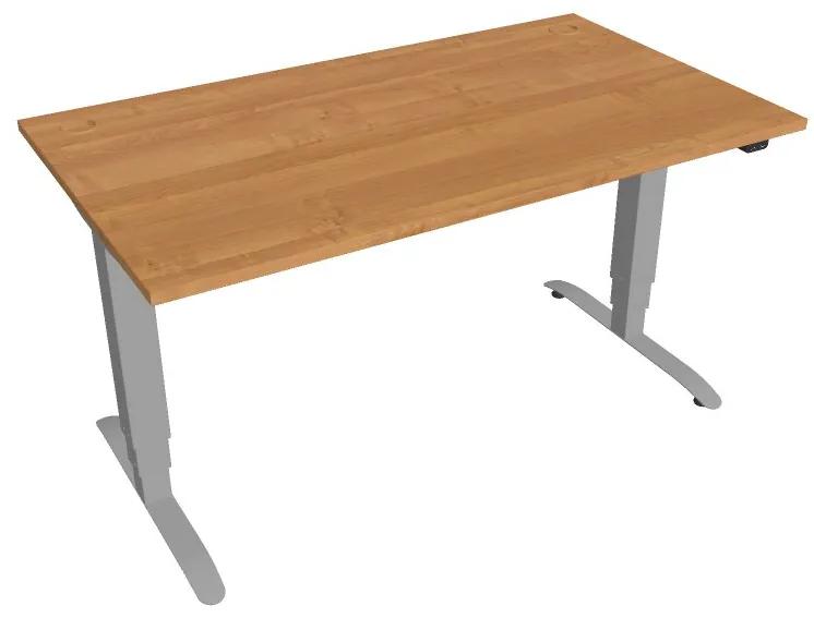 Elektr. nastavitelný stůl 140x80 - Hobis Motion MS 3 1400 Dekor stolové desky: olše, Barva kovové podnože: stříbrná