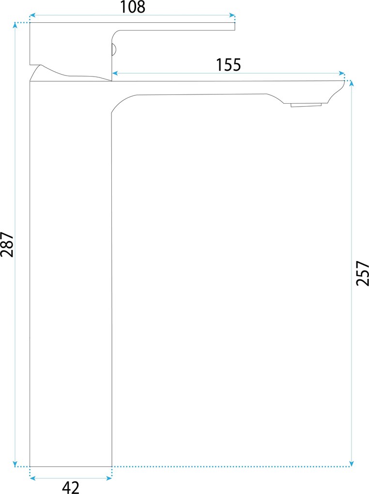 Rea Drop, vysoká umyvadlová baterie h-287, zlatá matná, REA-B4637