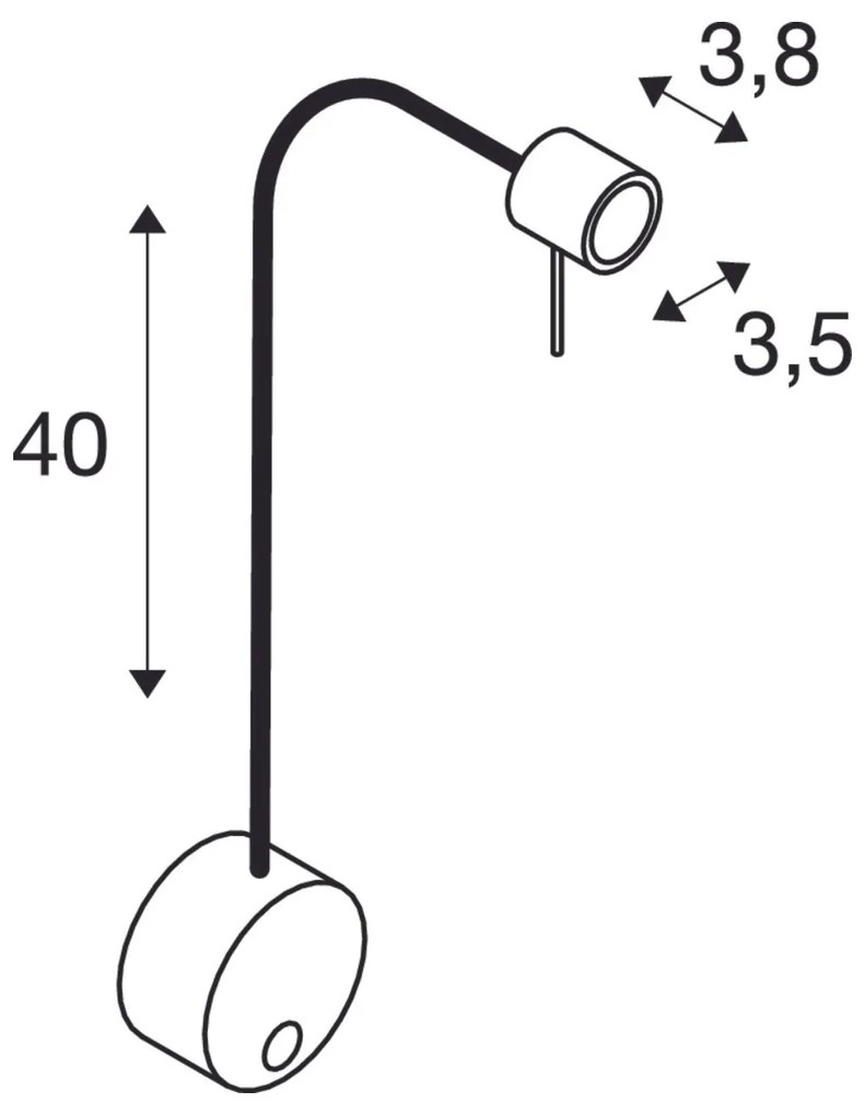 SLV 1002607 Dio Flex, nástěnné flexibilní svítidlo, 1x GU10 max. 50 W, bílá