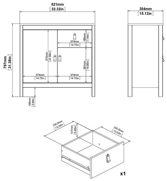 FALCO Komoda Cadiz 71 bílá