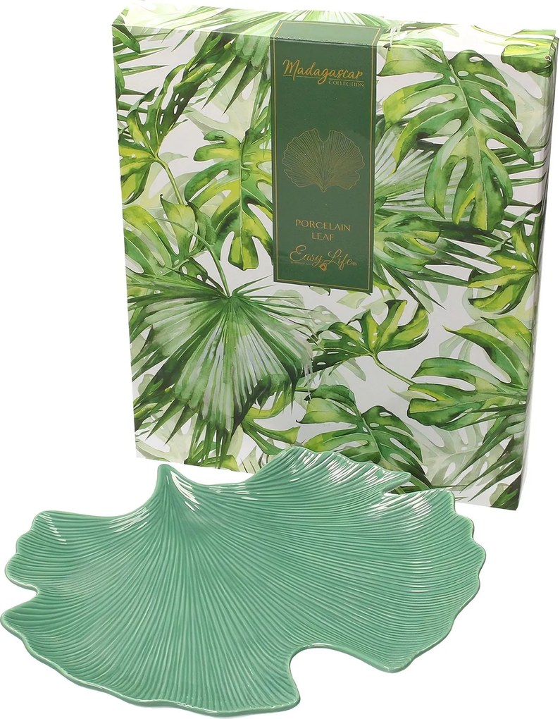 Talíř Jungle Leaves 35cm light green