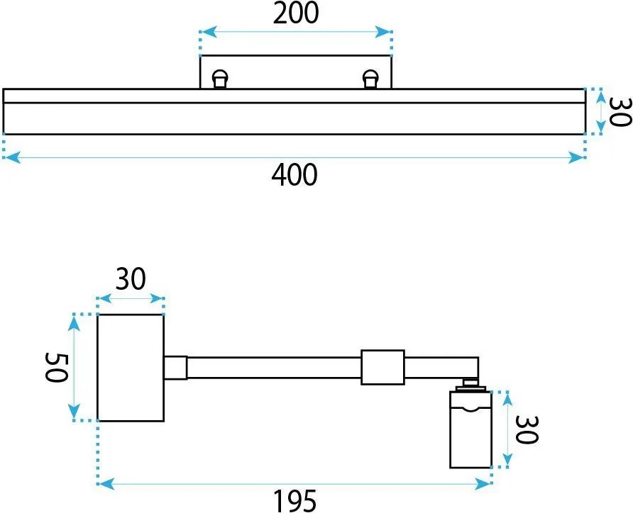 Toolight Rea, Koupelnové nástěnné LED svítidlo APP1878-1W 40cm BLACK, OSW-66033