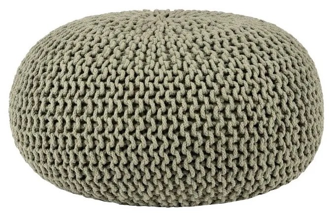 Olivově zelený pletený puf LABEL51 Knitted, ⌀ 70 cm