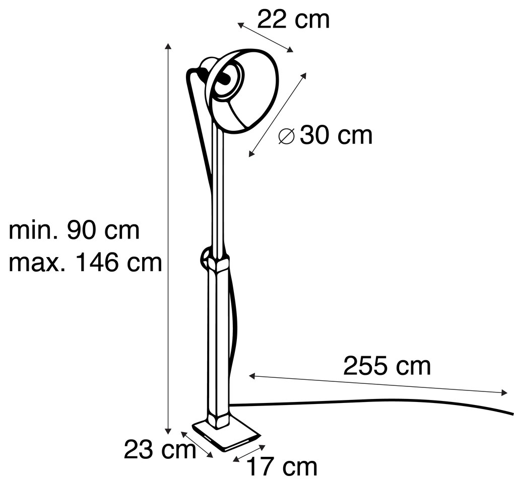 Průmyslová stojací lampa bronzová s mangovníkem - Mangoes