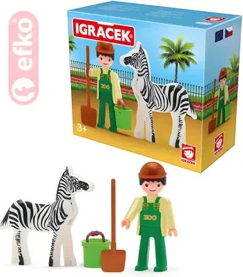EFKO Igráček Ošetřovatel se zebrou / Herní set / plast / od 3 let