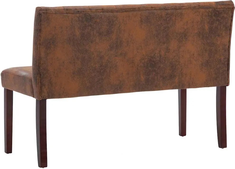 Lavice 120 cm hnědá umělá semišová kůže 288573