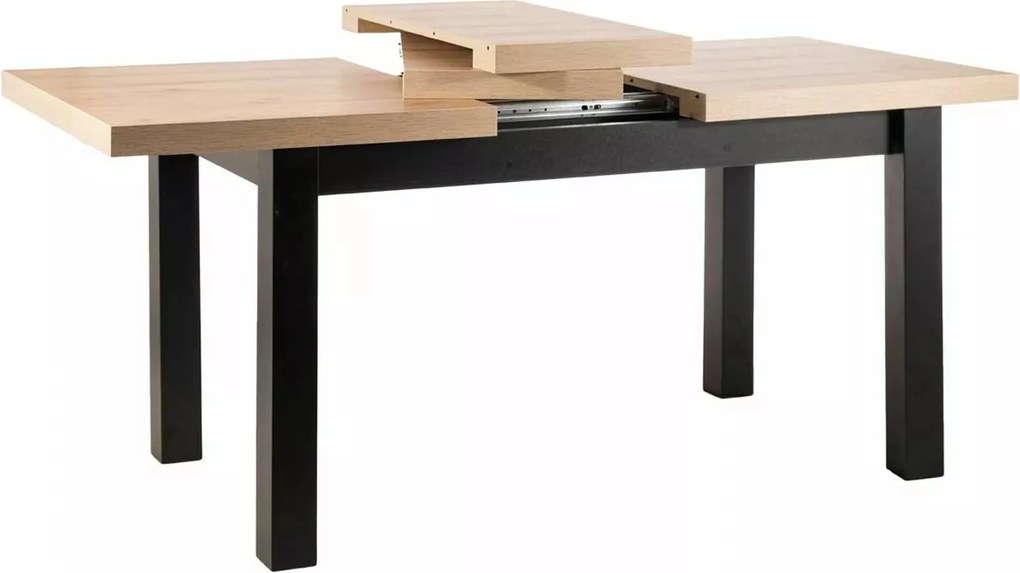 Jídelní rozkládací stůl Presto 140/218 cm dub Artisan/černý