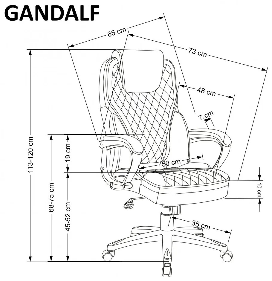 Kancelářské křeslo GANDALF — ekokůže, černá / šedá