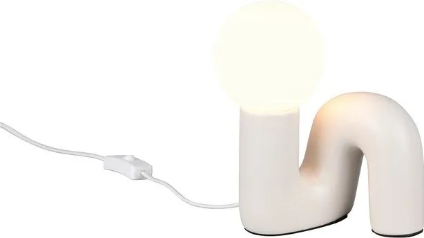 Slonovinová keramická stolní lampa (výška 21,5 cm) Quinn – Reality