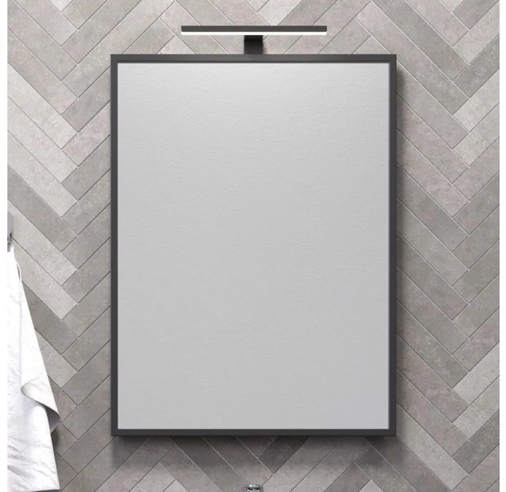 BATH DELUXE 01-060-05-02-00 - Koupelnové zrcadlo BORGSTED 60x80 cm černá 01-060-05-02-00