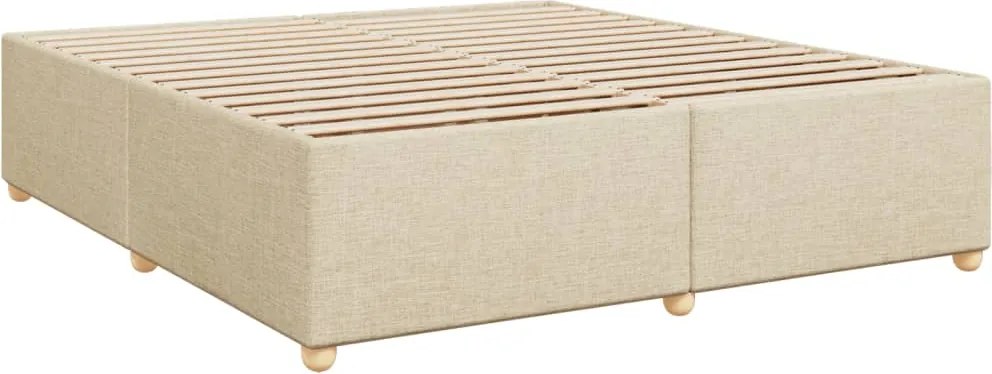 Box spring postel s matrací krémová 200x200 cm textil 3285406