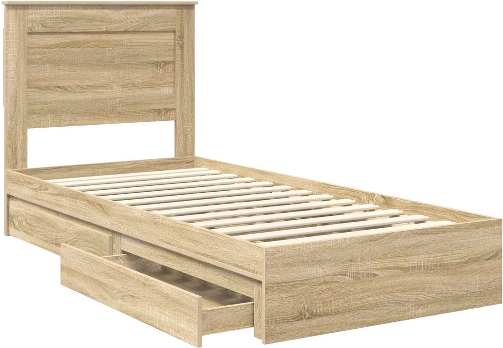 Postel s úložným prostorem se zásuvkou Sonoma dub 75 x 190 cm 3410280