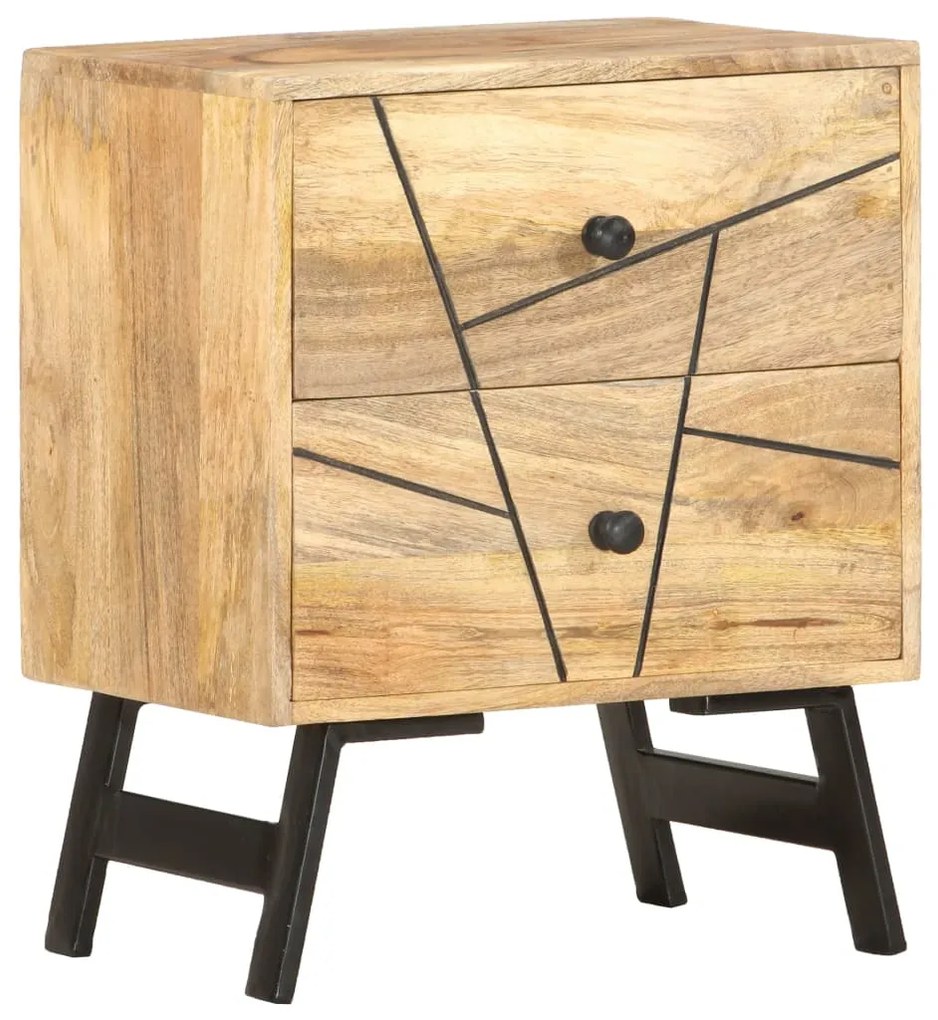 Noční stolek 40 x 30 x 50 cm masivní mangovníkové dřevo 285875