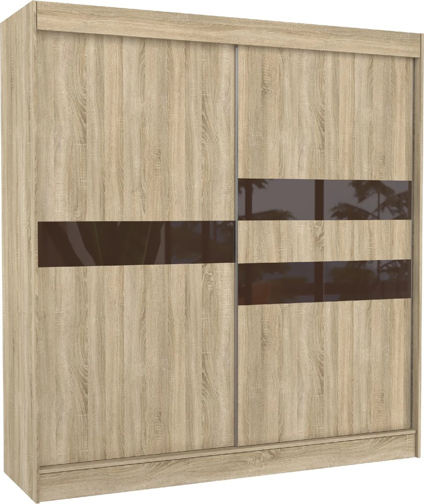 ADRK Furniture Skříň s posuvnými dveřmi a lacobelem BATIA 200 ADRK-SW-BAT-S-CHL-200