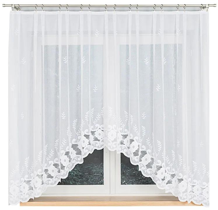 Dekorační oblouková krátká záclona na žabky MAGDALENA 160 bílá 300x160 cm MyBestHome