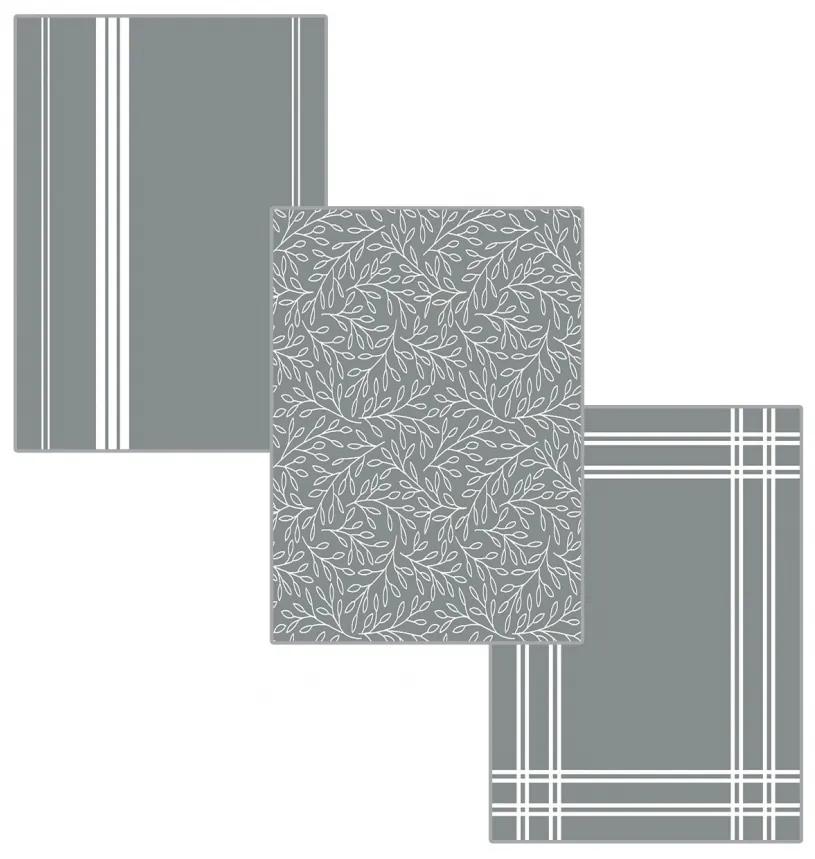 Vesna | Utěrky z hladké bavlny Leaves 3 ks 50x70 cm
