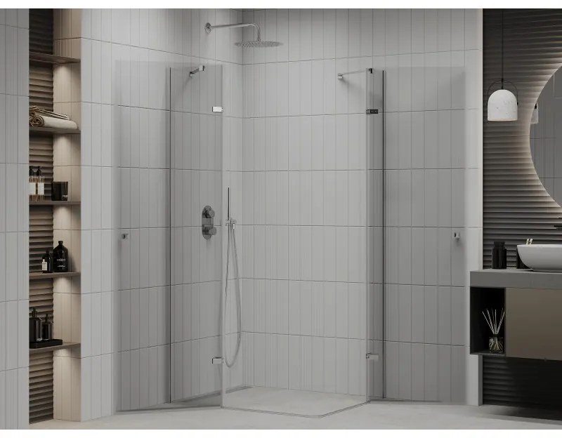 Mexen Roma Duo sprchový kout s otočnými dveřmi 110 x 80 cm, Průhledné, Chromovaná - 854-110-080-02-00