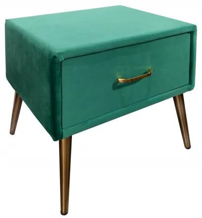 Noční stolek Famous velvet smaragdově zelená / 40031