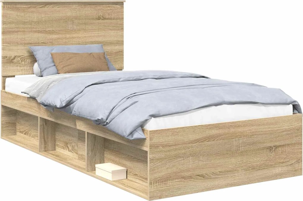 Rám postele s čelo Sonoma 100 x 200 cm Masivní borové dřevo 3411048