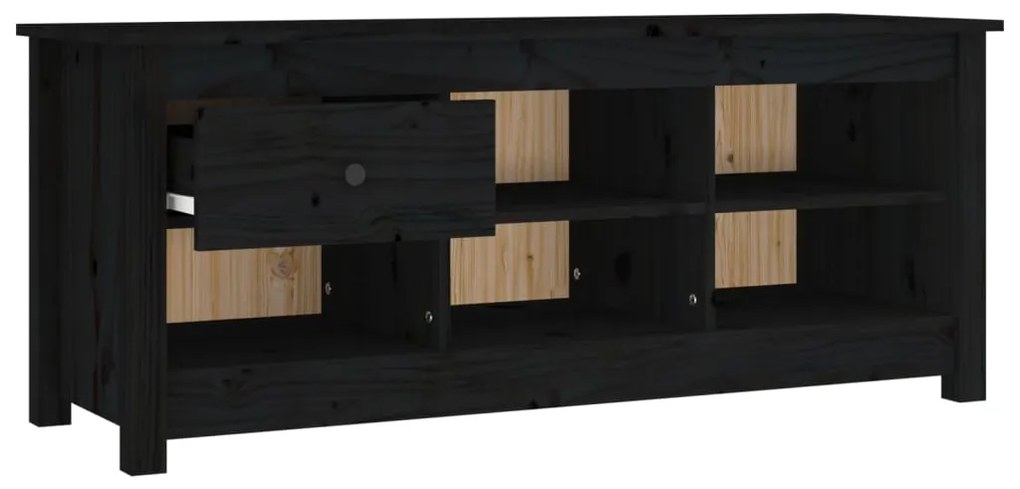 Botník černý 110 x 38 x 45,5 cm masivní borovice - Default Title