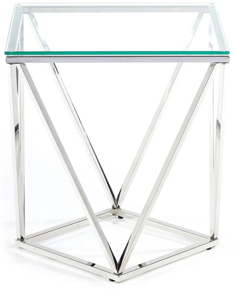 DekorStyle Odkládací stolek Diamanta 50 cm stříbrný