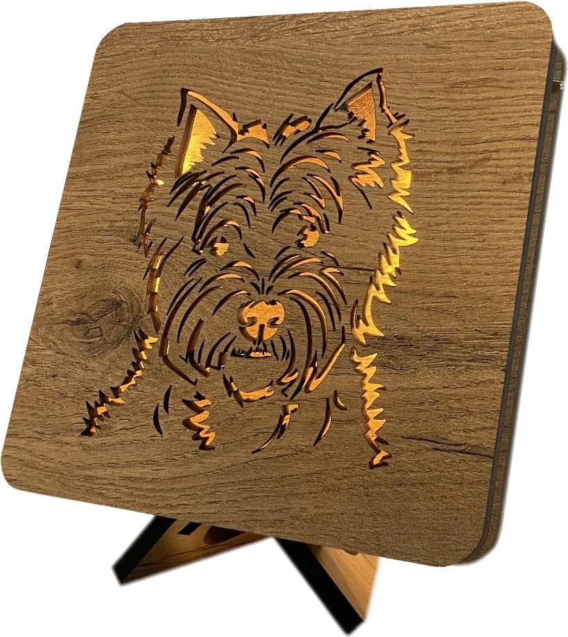 Li-Go "West Highland teriér" lampa 19x19 cm provedení povrchu: dub světlý