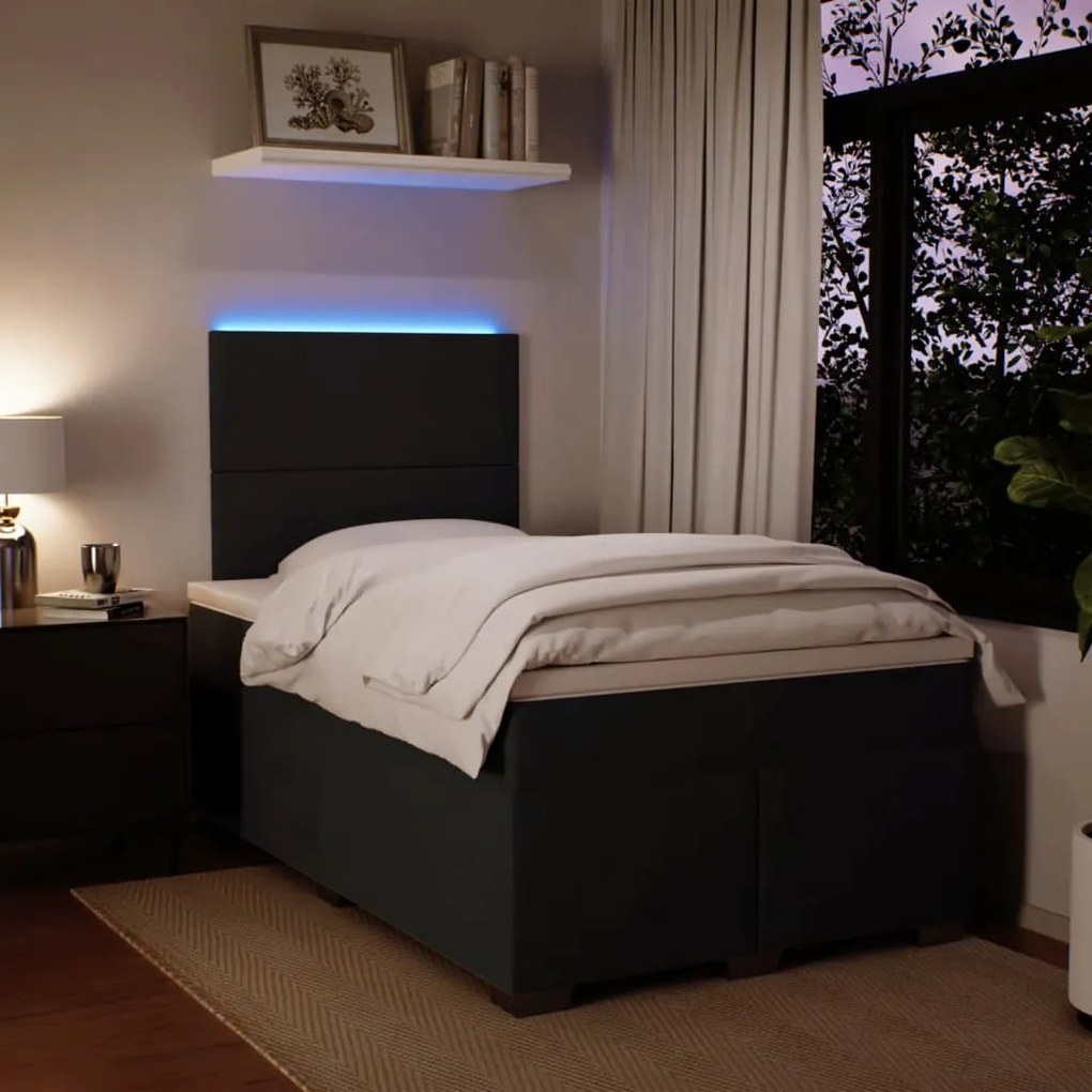 Box spring postel s matrací černá 120 x 190 cm samet 3293154