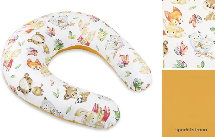 Bellatex Kojicí polštář s povlakem na zip Bílá,Žlutá 180 cm, po obvodu