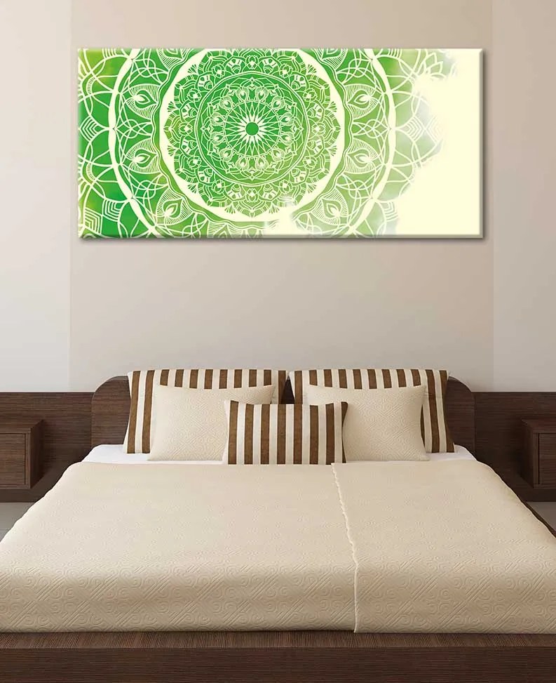 Obraz mandala Green Velikost (šířka x výška): 150x70 cm