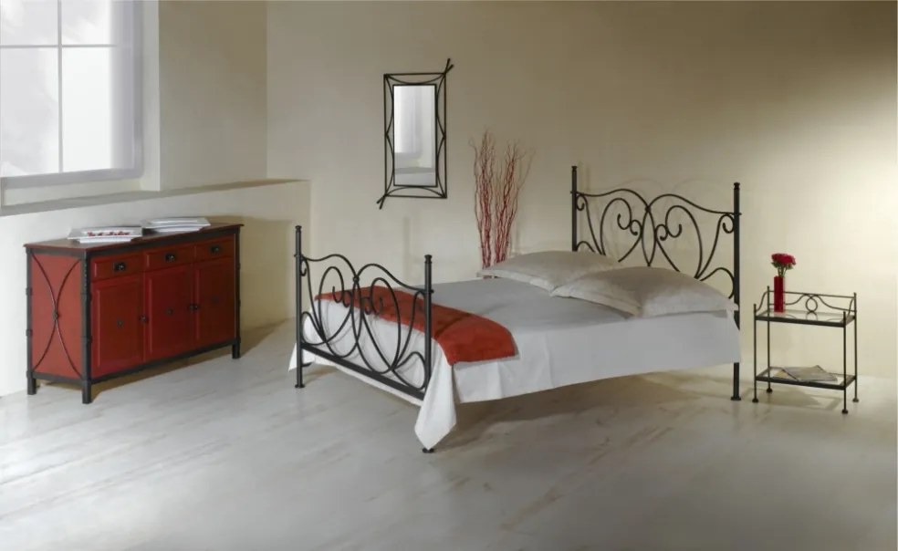 IRON - ART Komoda IRON-ART 3 barva kovu: 5B černá stříbrná pat., barva dřeva: S5 smrk červená pat.