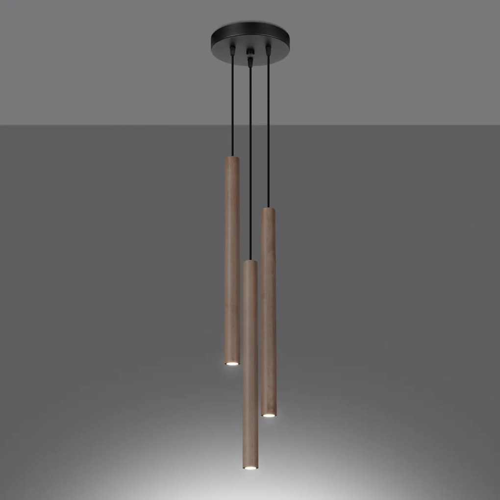 Sollux Lighting Závěsné svítidlo PASTELO 3P dřevo