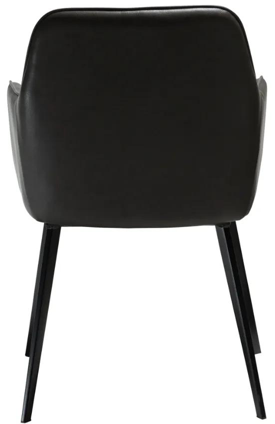 ​​​​​Dan-Form Tmavě šedá koženková jídelní židle DAN-FORM Embrace s područkami