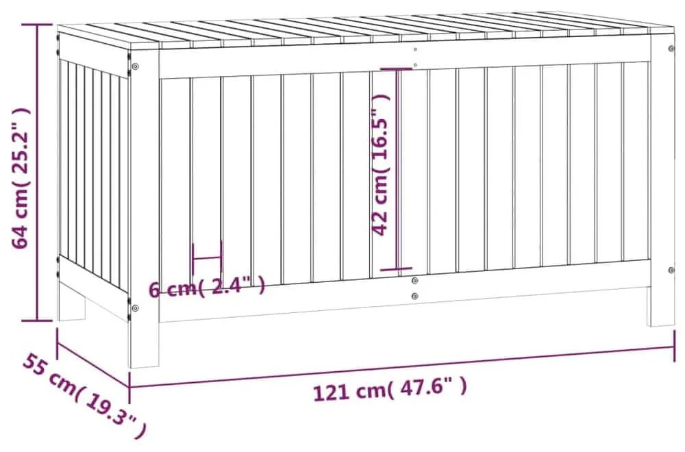 Petromila Zahradní úložný box bílý 121 x 55 x 64 cm masivní borové dřevo