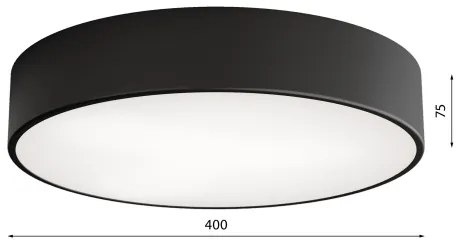 Koupelnové stropní svítidlo se senzorem CLEO 3xE27/24W/230V pr. 40 cm černá IP54