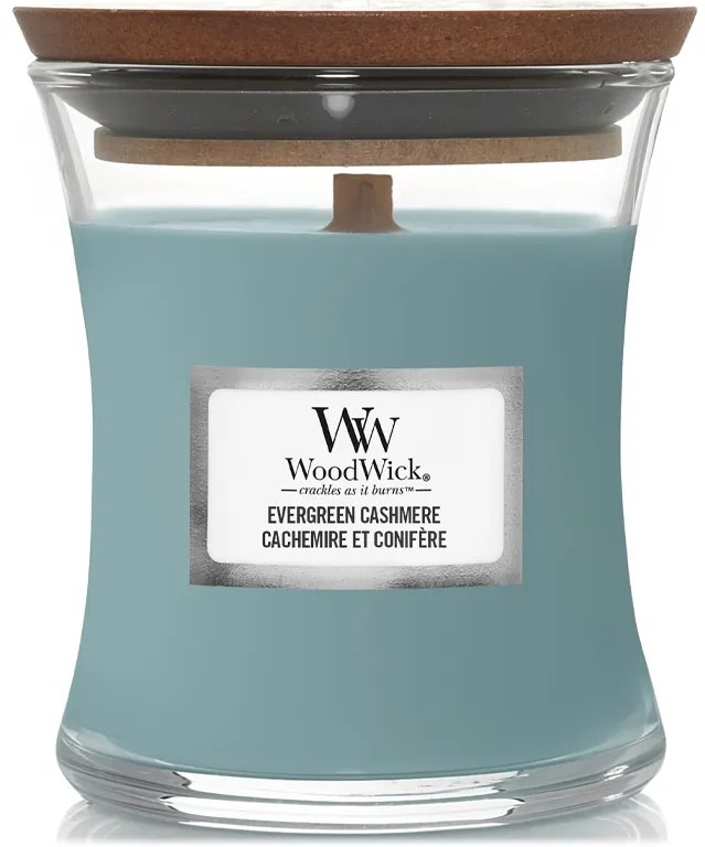 WoodWick – svíčka Evergreen Cashmere (Jehličí a kašmír) Velikost: střední 275 g