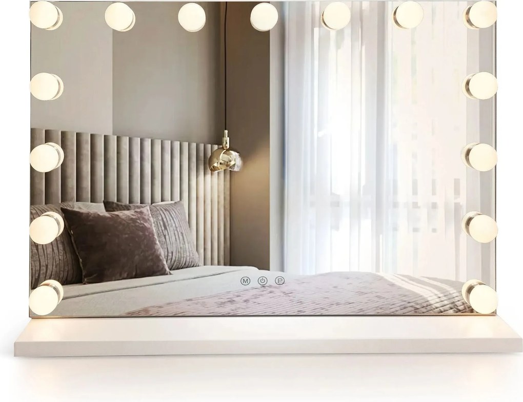 Rea Kosmetické zrcadlo 58x45 cm s regulovatelným LED osvětlením HOM-12010
