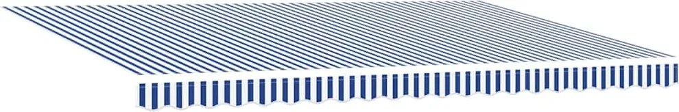 Stahovací markýza Modrá a bílá 500 × 300 cm Polyester a hliník 3081612