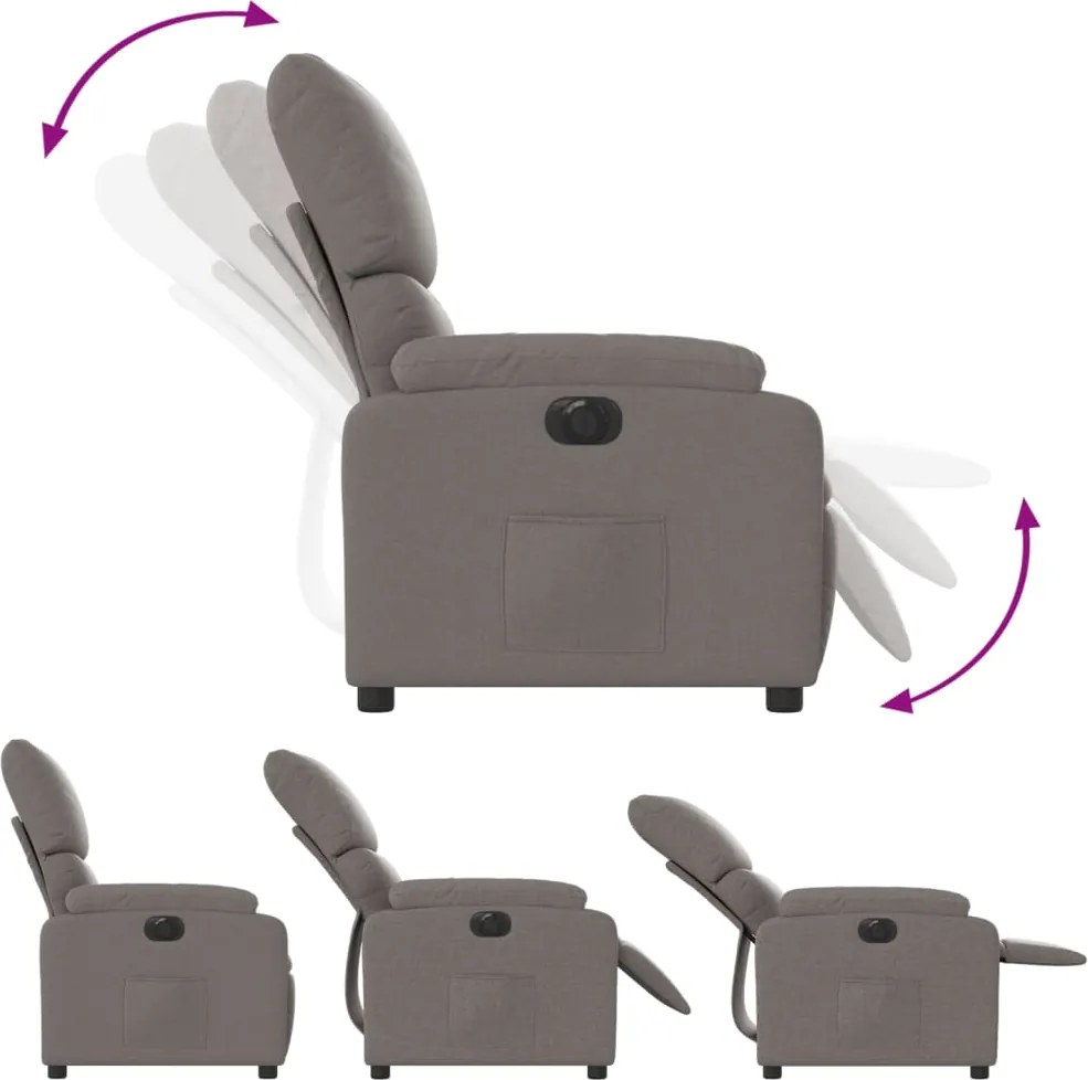 Elektrické polohovací křeslo taupe textil 3204808
