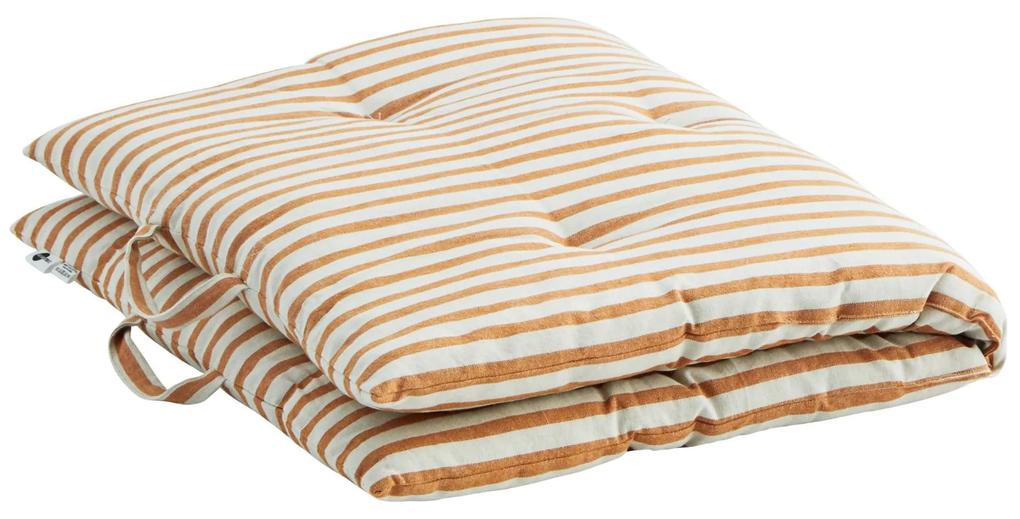 MADAM STOLTZ Bavlněná matrace Honey Striped 60×100 cm, žlutá barva, bílá barva, textil
