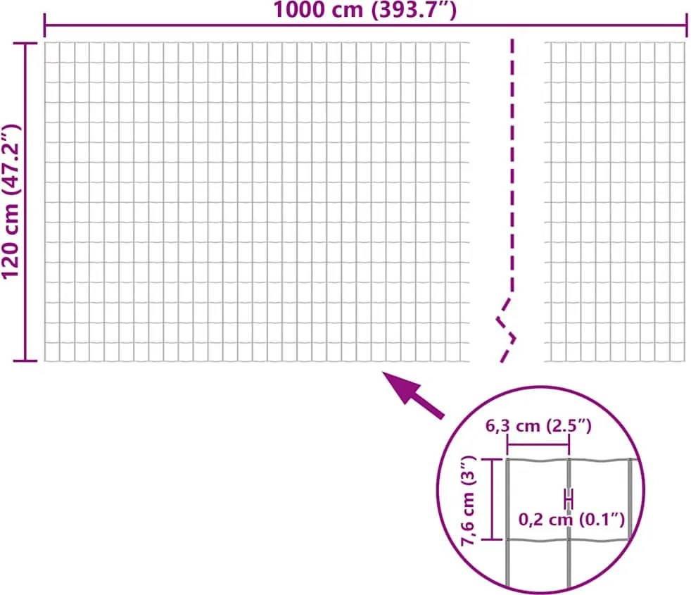 Euro plot ocel 10 x 1,2 m zelený 140586