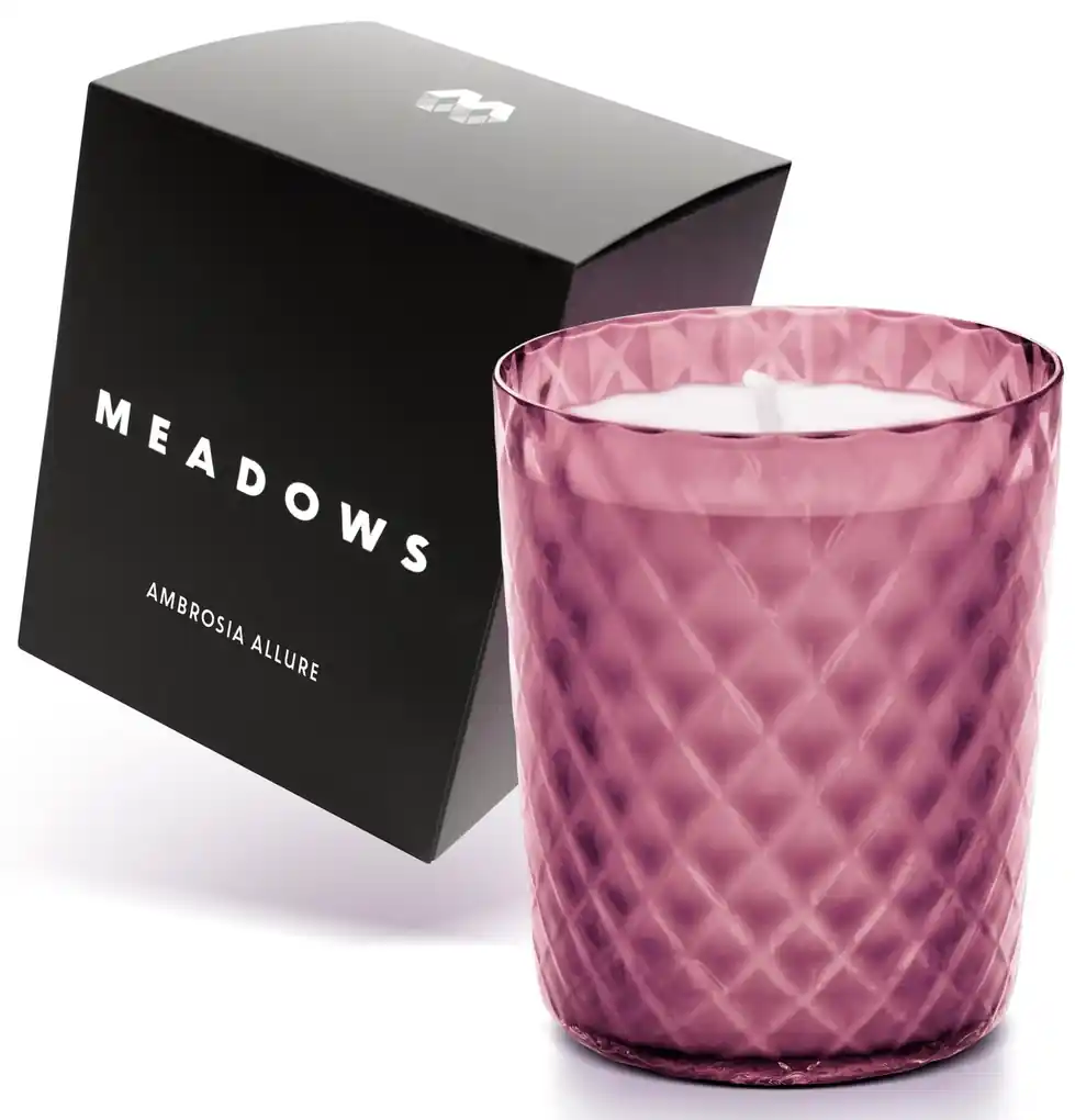 MEADOWS Vonná svíčka Meadows Ambrosia Allure 200 g, růžová barva, sklo, vosk  | BIANO